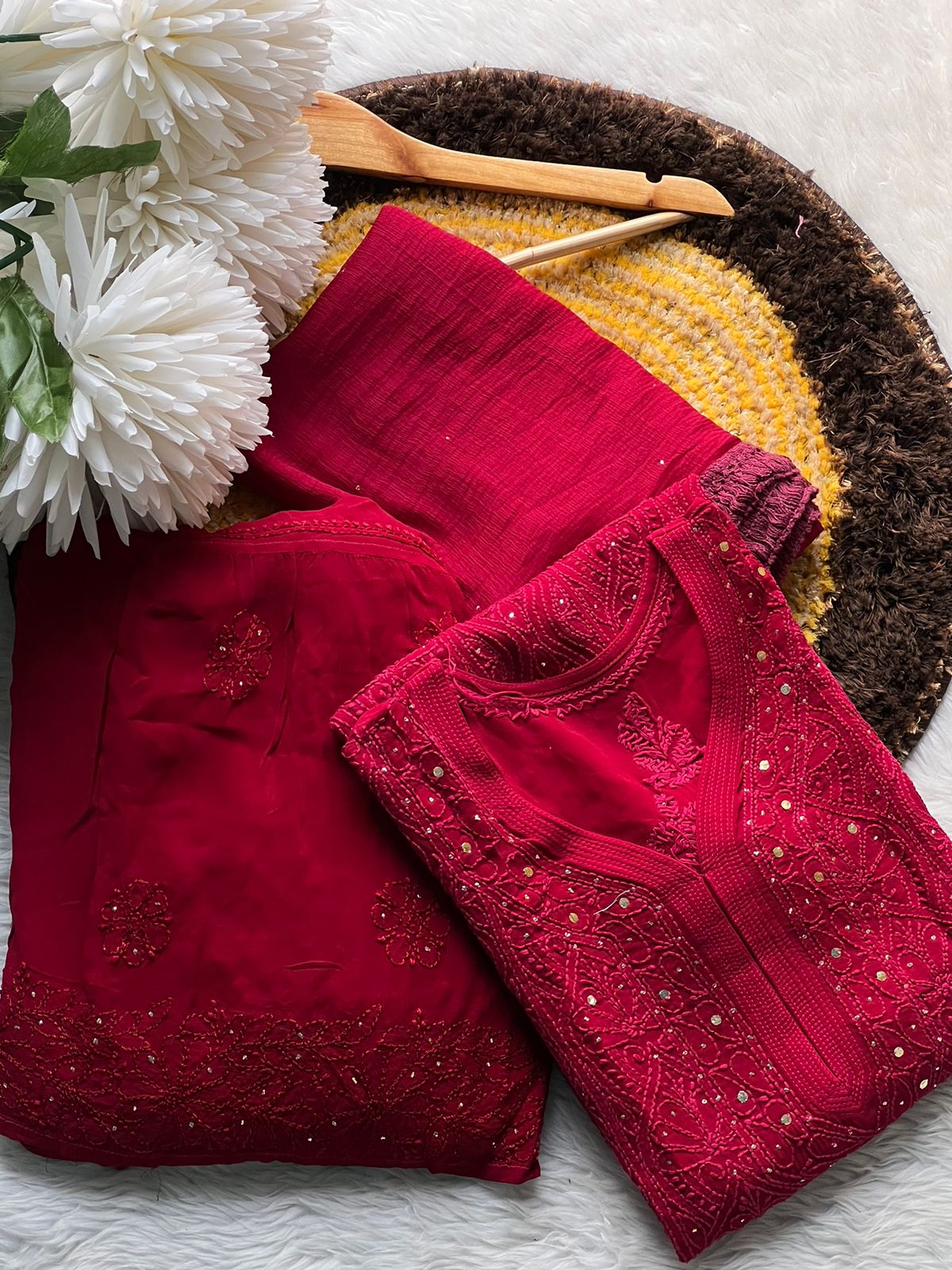 VISCOSE JAALWITH MUKESH WORK FULL SUIT WITH FREE GIFT INSIDE – CLASSIKARI